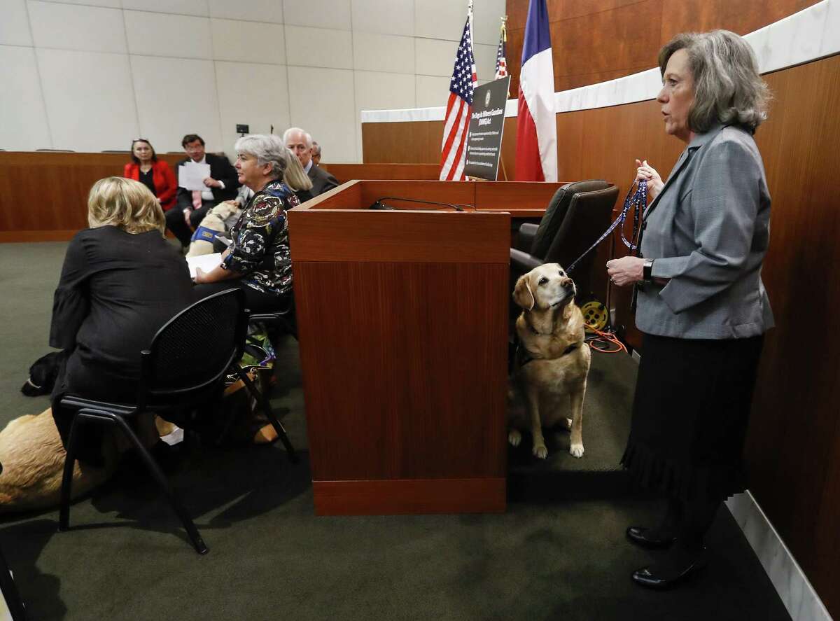 Officials in Houston tout law to allow support dogs in federal courtrooms