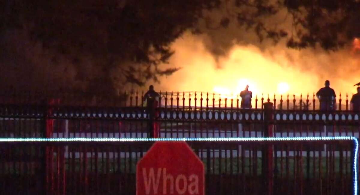 Crude oil tanks catch fire in Crosby after lightning strike