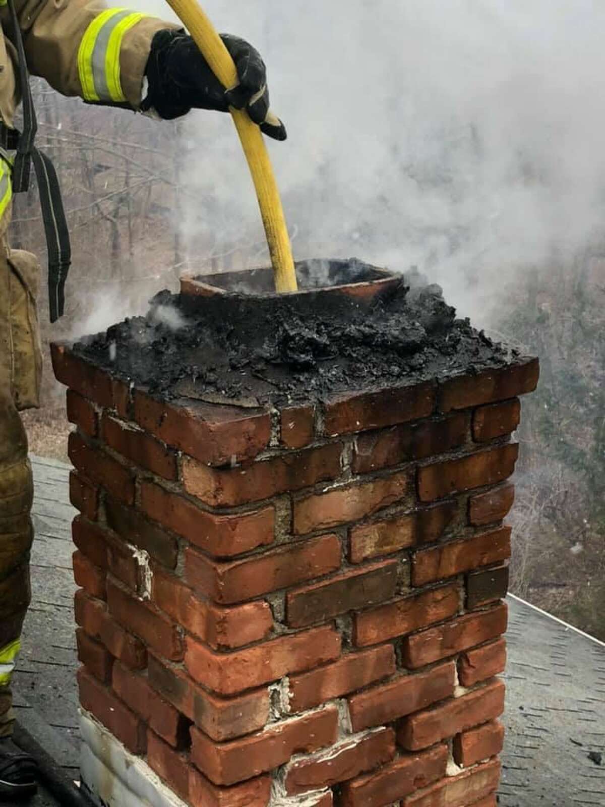 Brookfield firefighters put out chimney fire