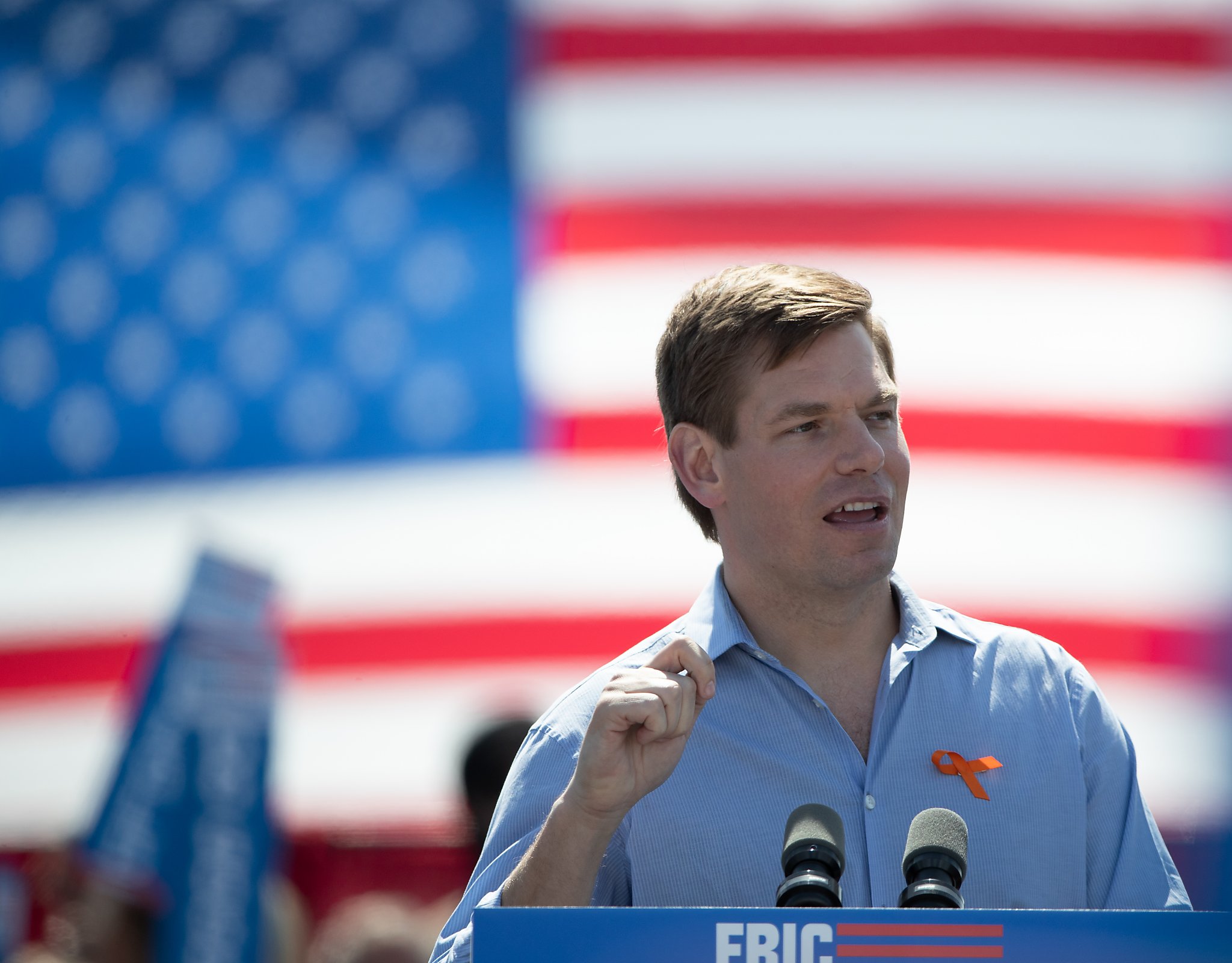 Eric Swalwell hits 1% in Democratic presidential polls, and he’s thrilled