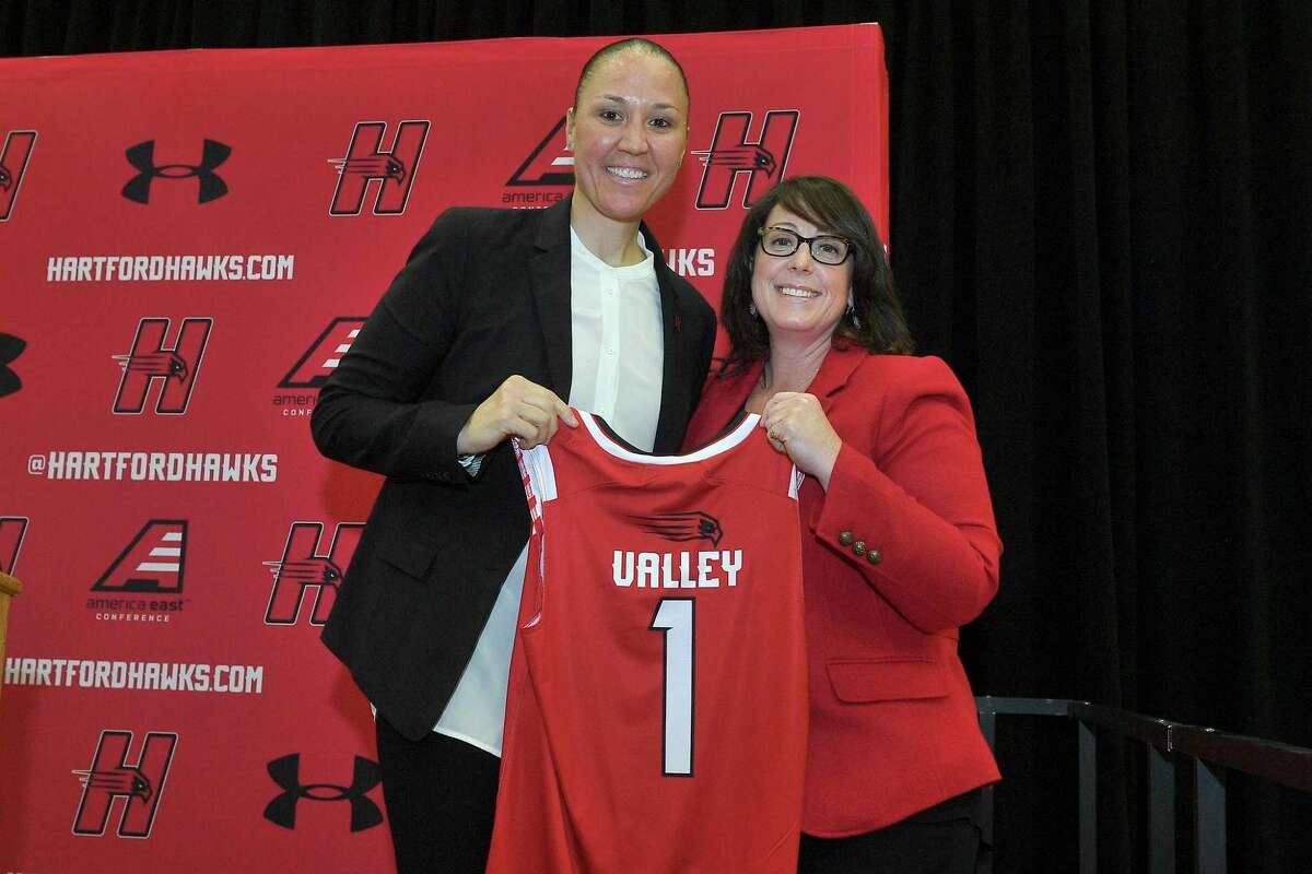 Morgan Valley introduced as Hartford coach with Geno Auriemma, UConn ...