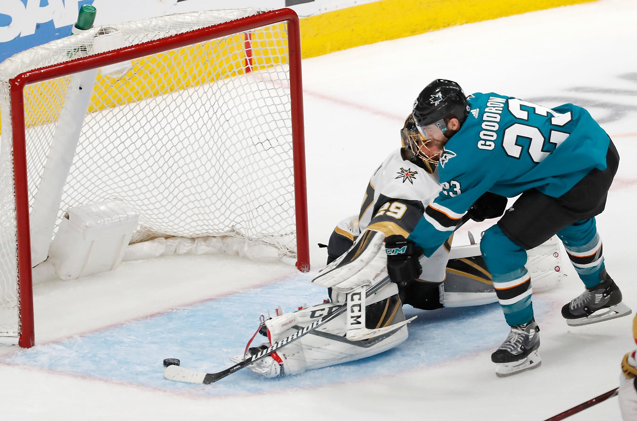 Sharks oust Vegas on Barclay Goodrow’s OT goal after epic rally in 3rd ...