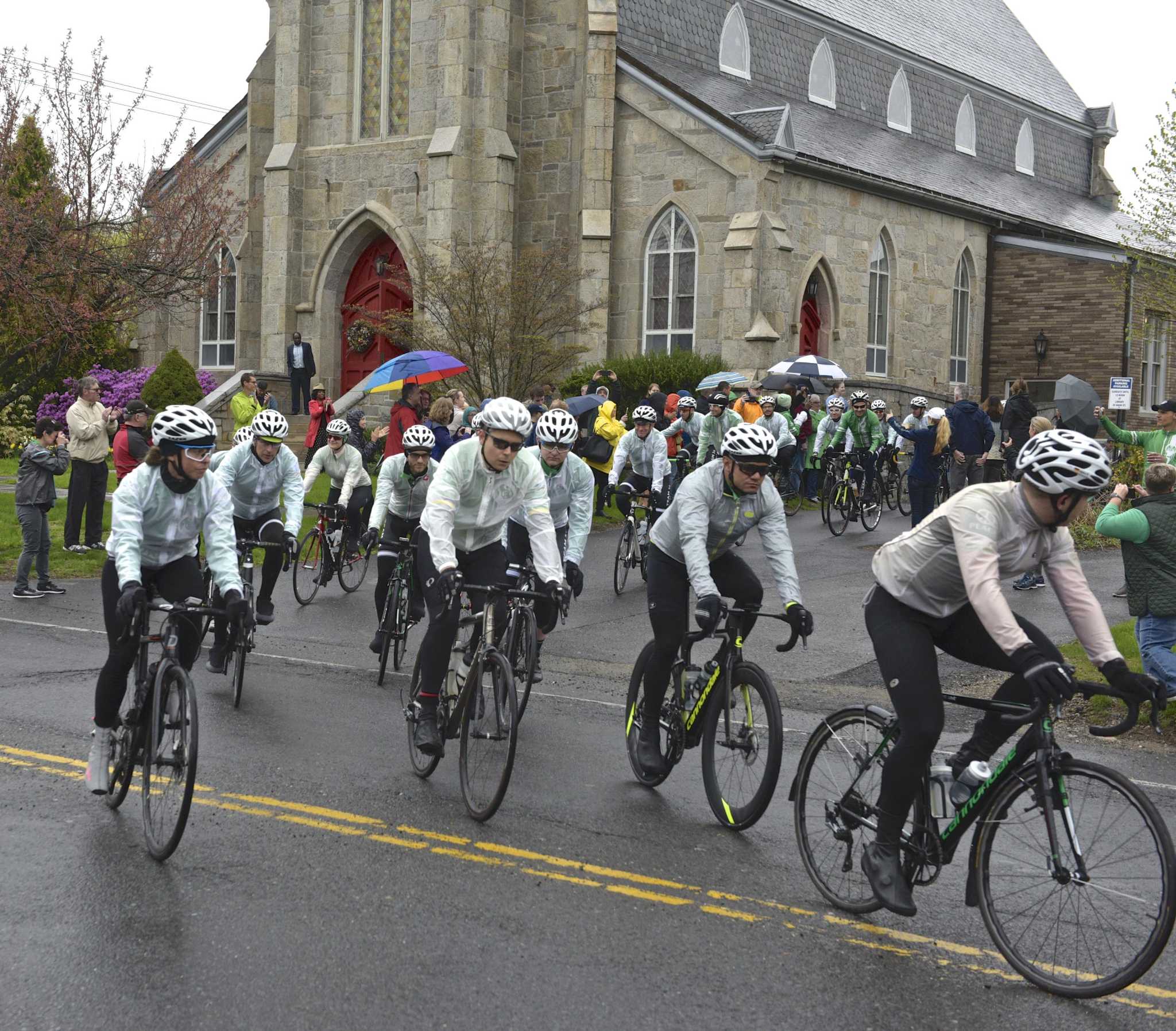 Team 26 cyclists in Newtown set off on 6-day ‘ride of peace, hope, love’