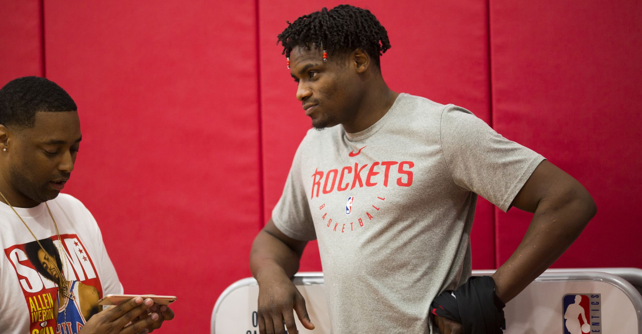 Rockets' Danuel House at home against the Warriors