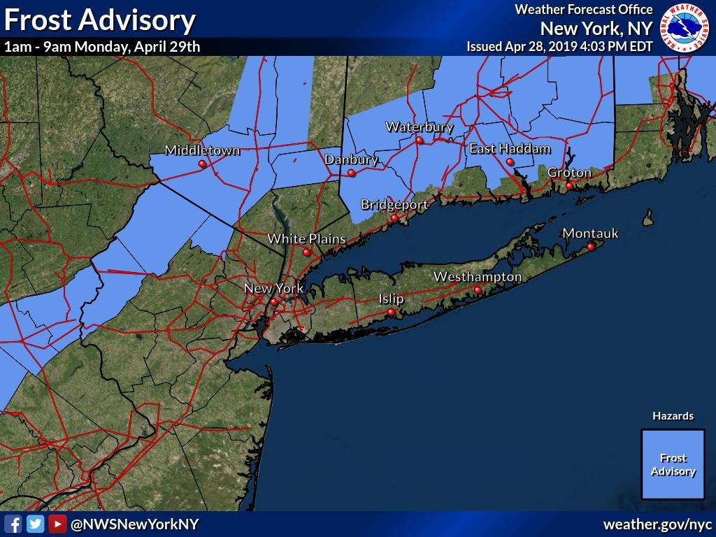 Frost advisory in effect for much of Connecticut