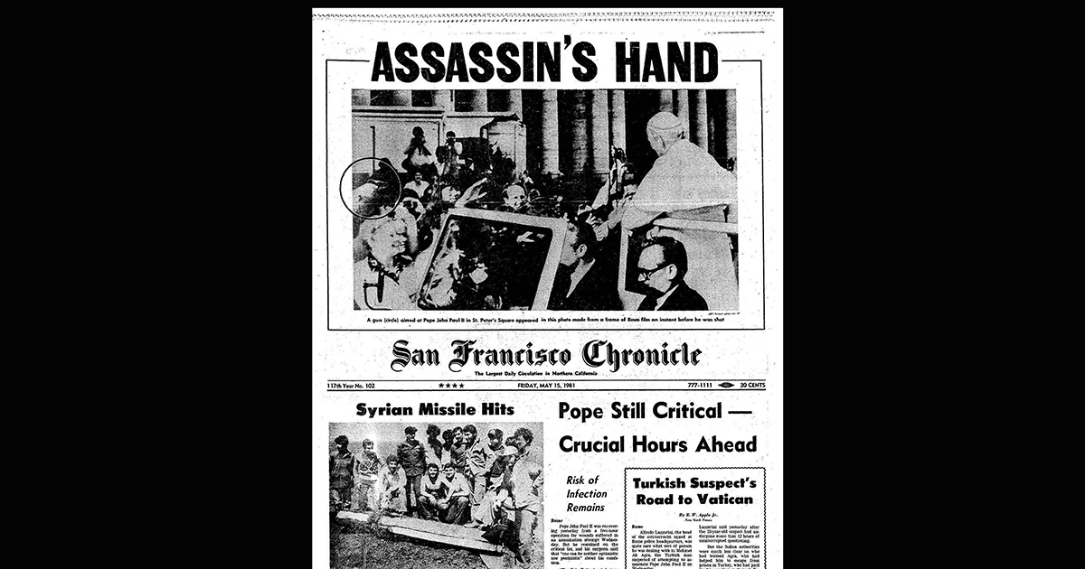 Chronicle Covers: When Pope John Paul II was shot in Vatican City