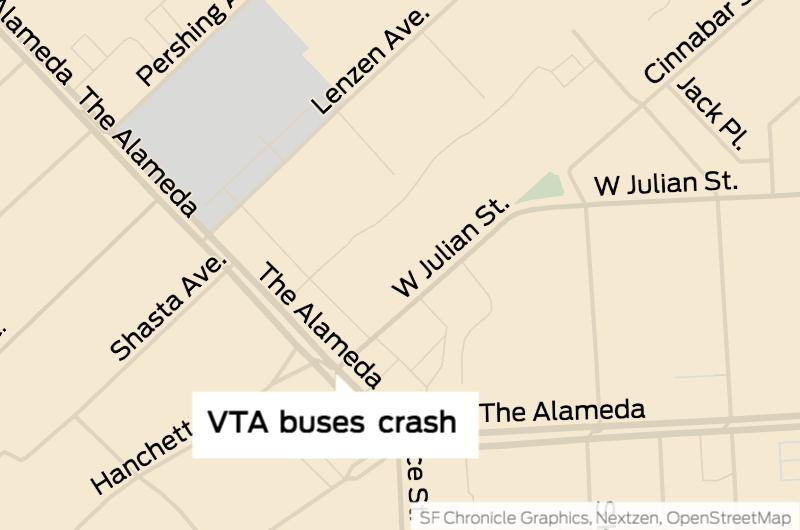 VTA buses crash in San Jose, sending 10 passengers to hospital