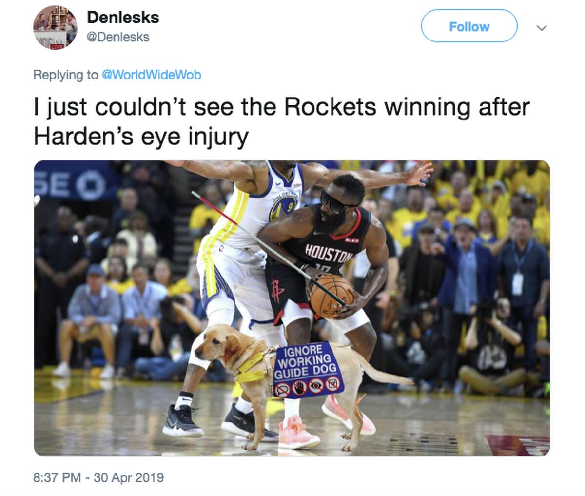 James Harden's extremely bloodshot eyes terrify the internet, spawn memes