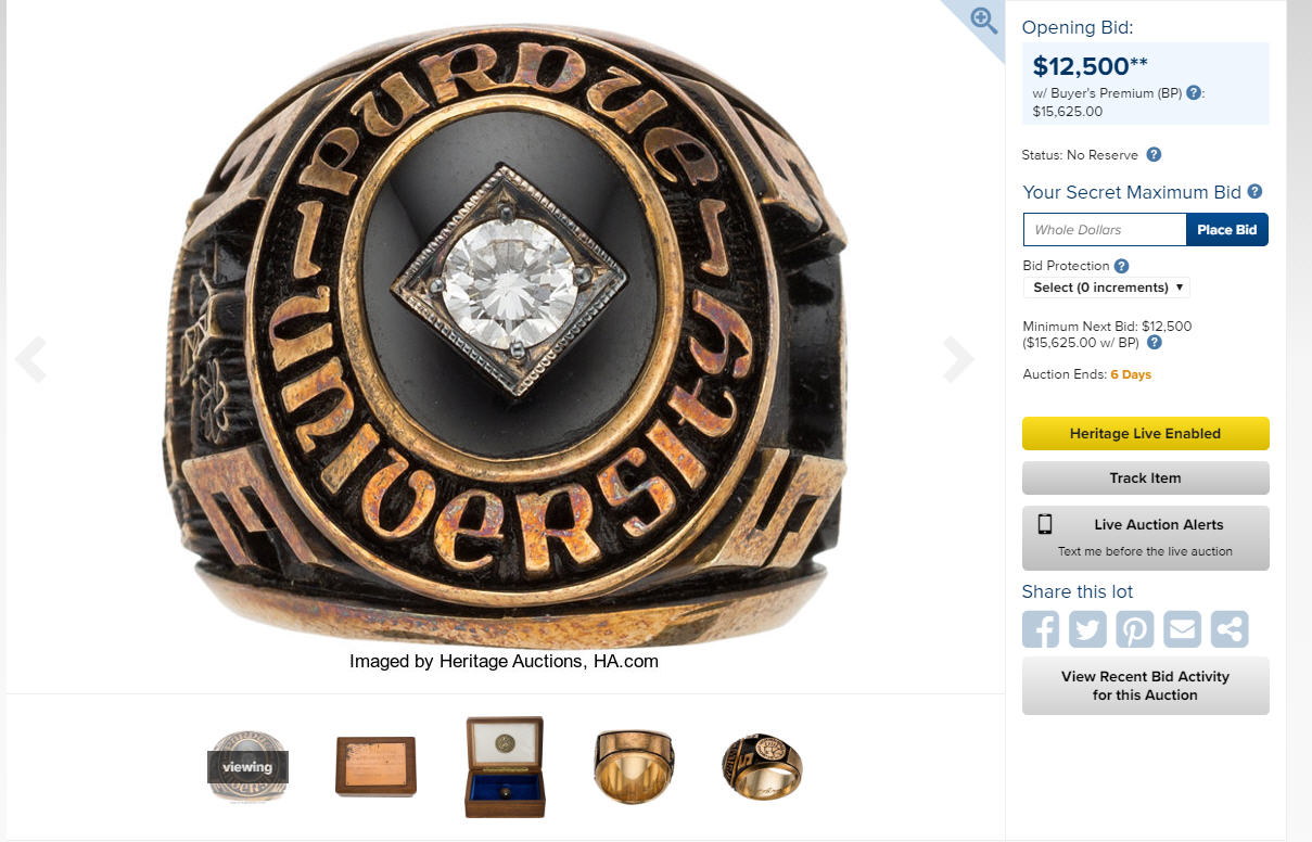 Neil Armstrong's Purdue class ring part of latest auction
