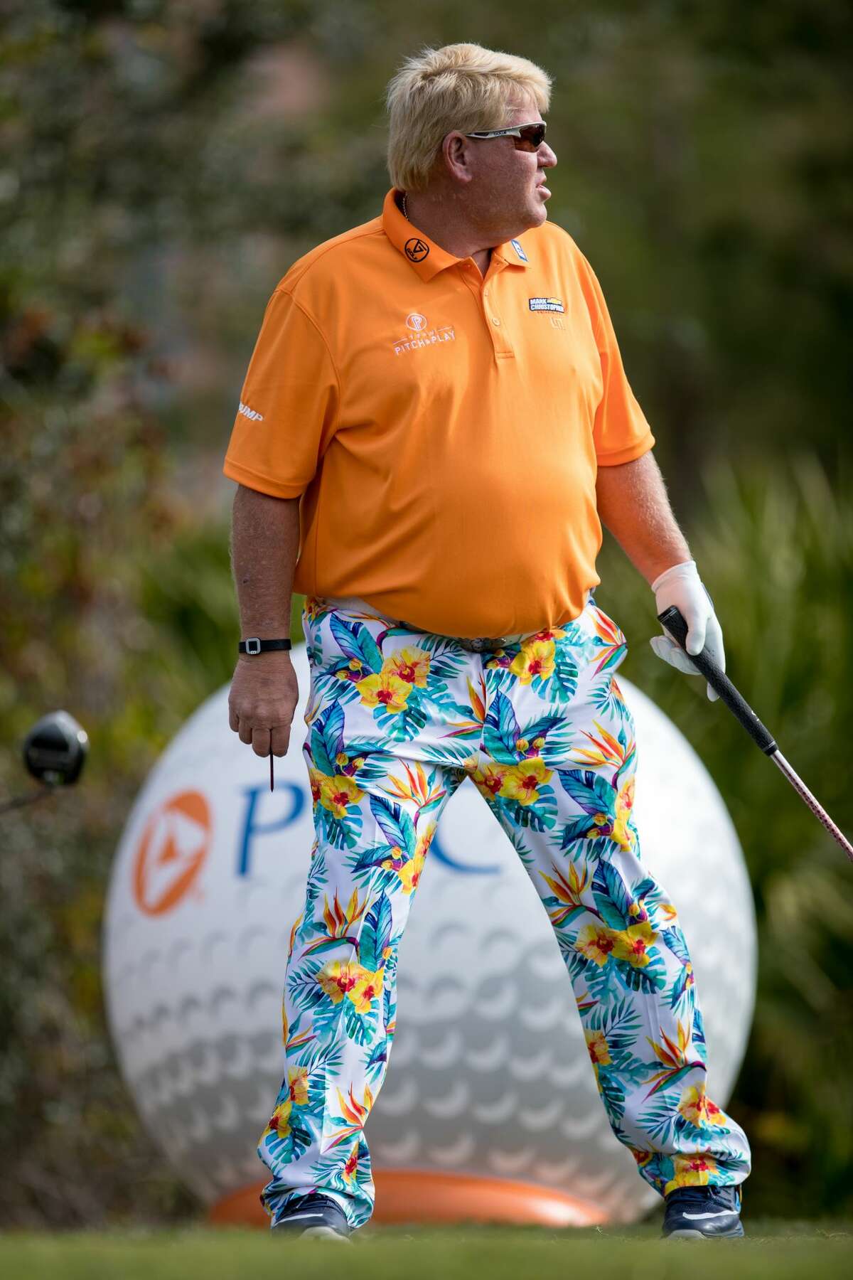 John Daly wears Astros pants in first round of Insperity Invitational