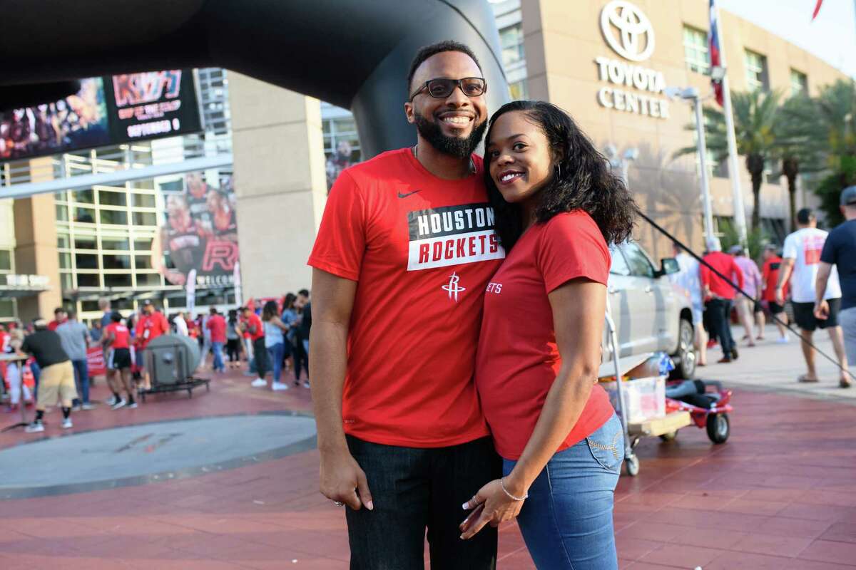 Check out Rockets fans partying outside Toyota Center before Game 3