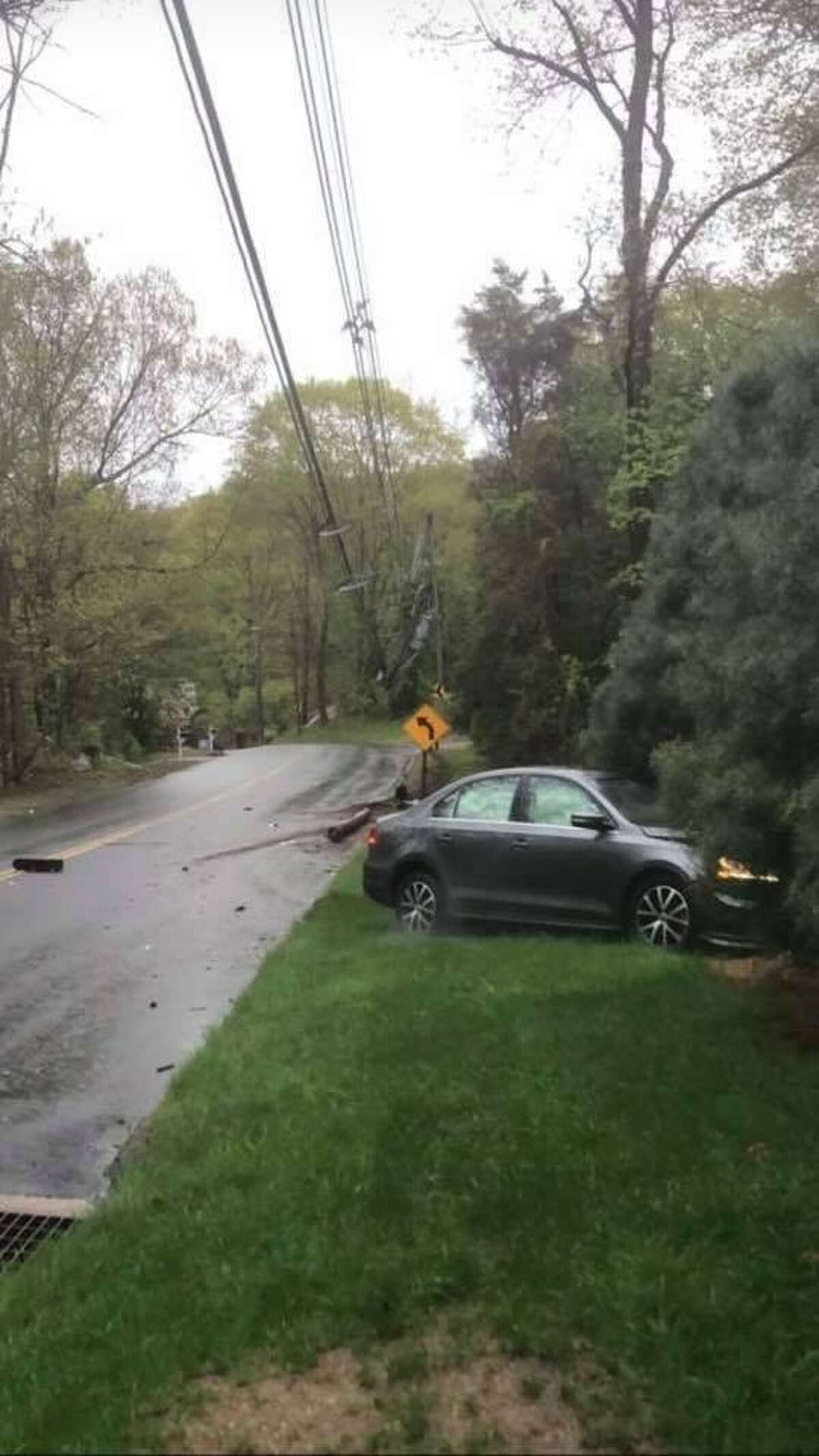 Car vs. pole in Seymour