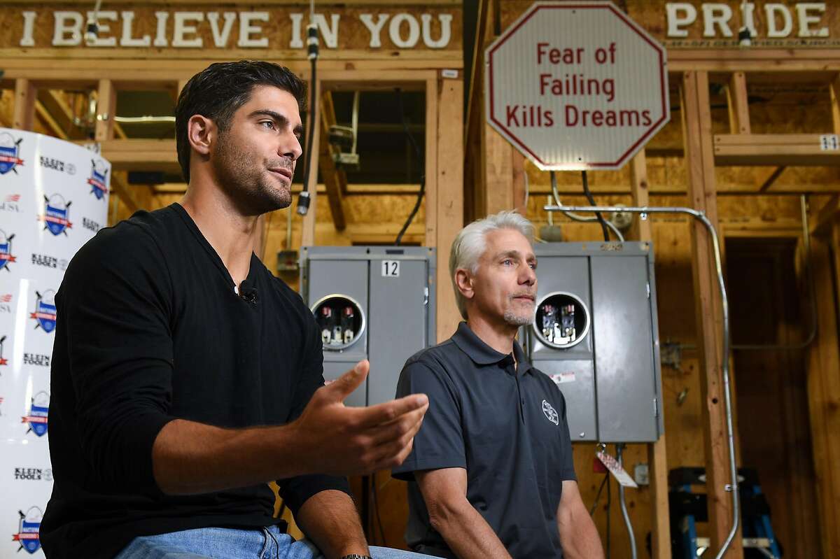 49ers’ Jimmy Garoppolo and dad laud trade-bound students