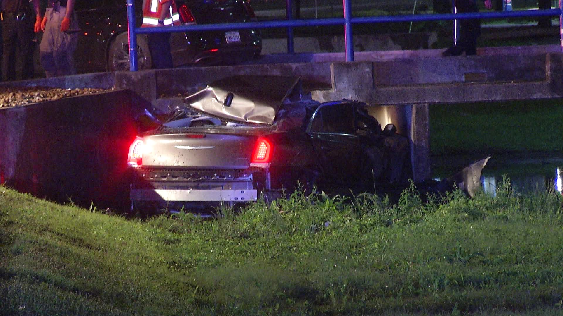 Firefighters free trapped driver who smashed into culvert on NW side