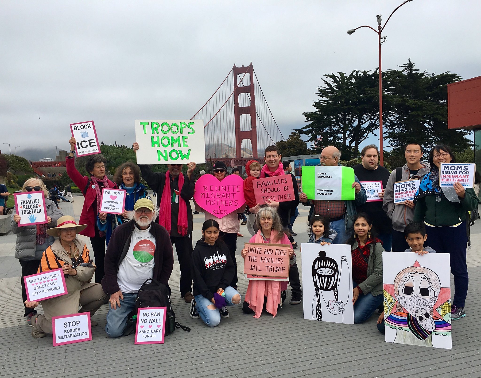 Mother’s Day bridge march protests separation of families at border