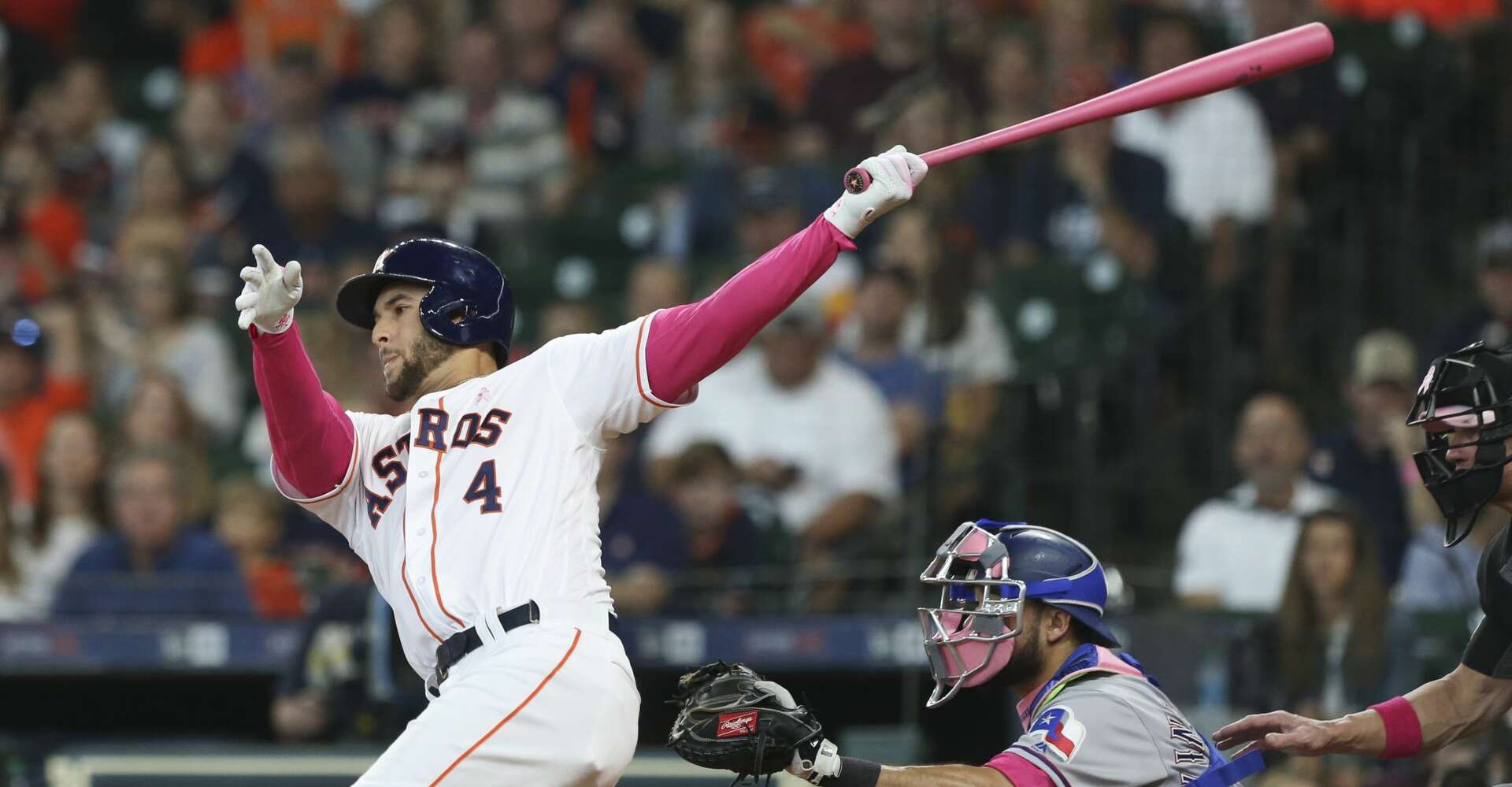 George Springer packs pink Mother's Day bat for Astros' road trip after ...