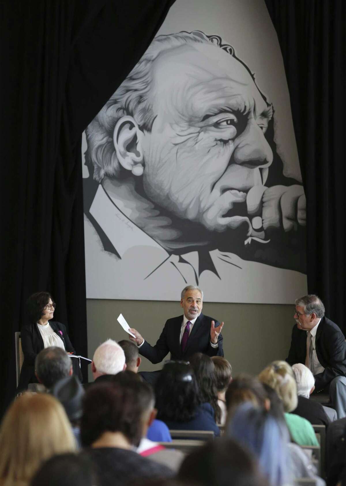 Iconic Henry B. González mural unveiled at convention center