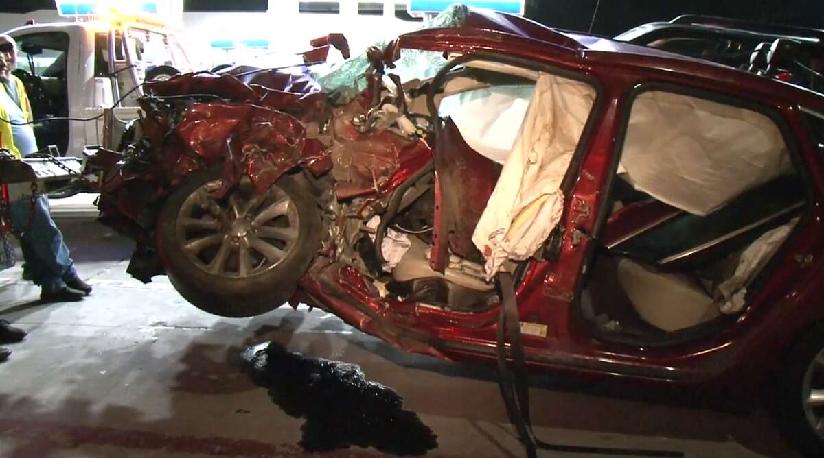 Woman cut from car after violent collision in east Houston