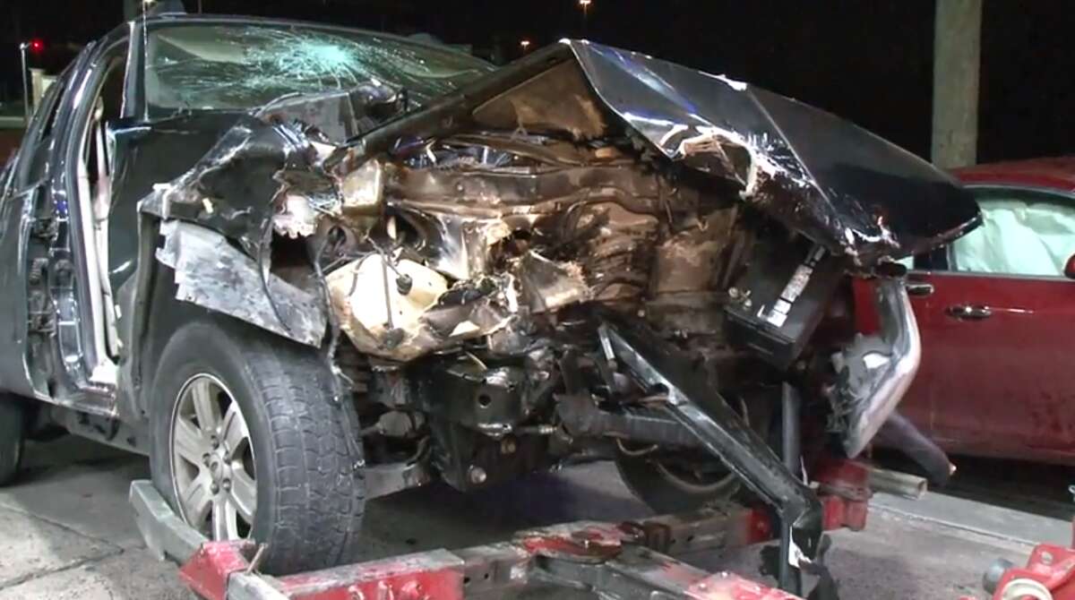 Woman cut from car after violent collision in east Houston