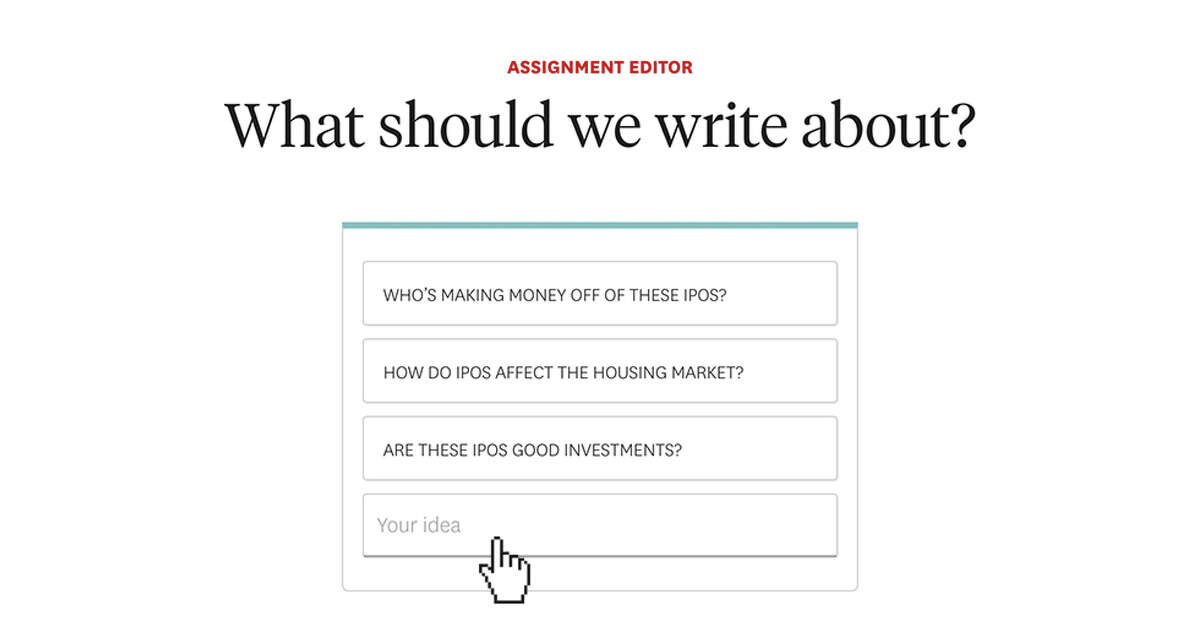 Assignment Editor: Which of these tech IPO stories should we write ...