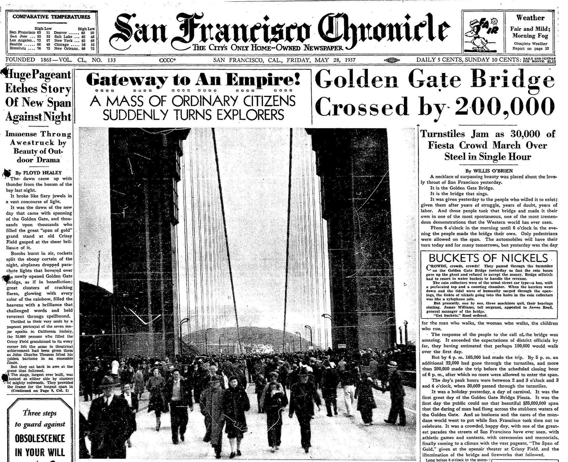 Golden Gate Bridge’s 1937 debut: An awe-inspiring archive find for the ages