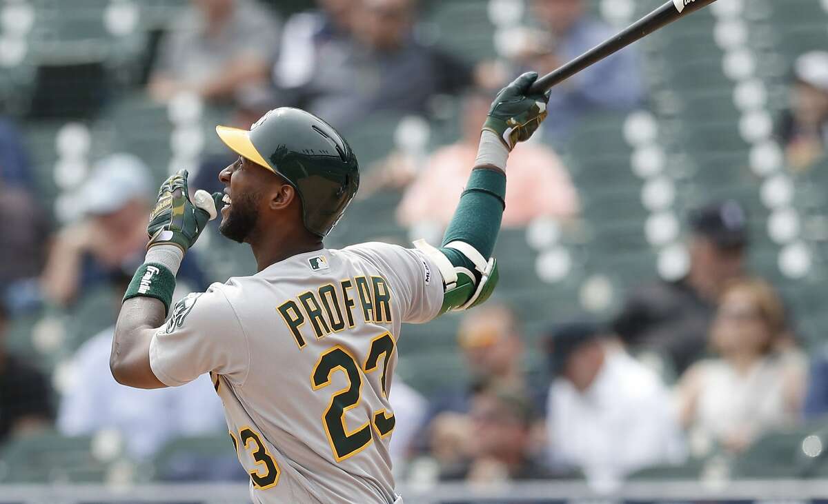 Jurickson Profar provides grand slam as A's blast Tigers 17-3
