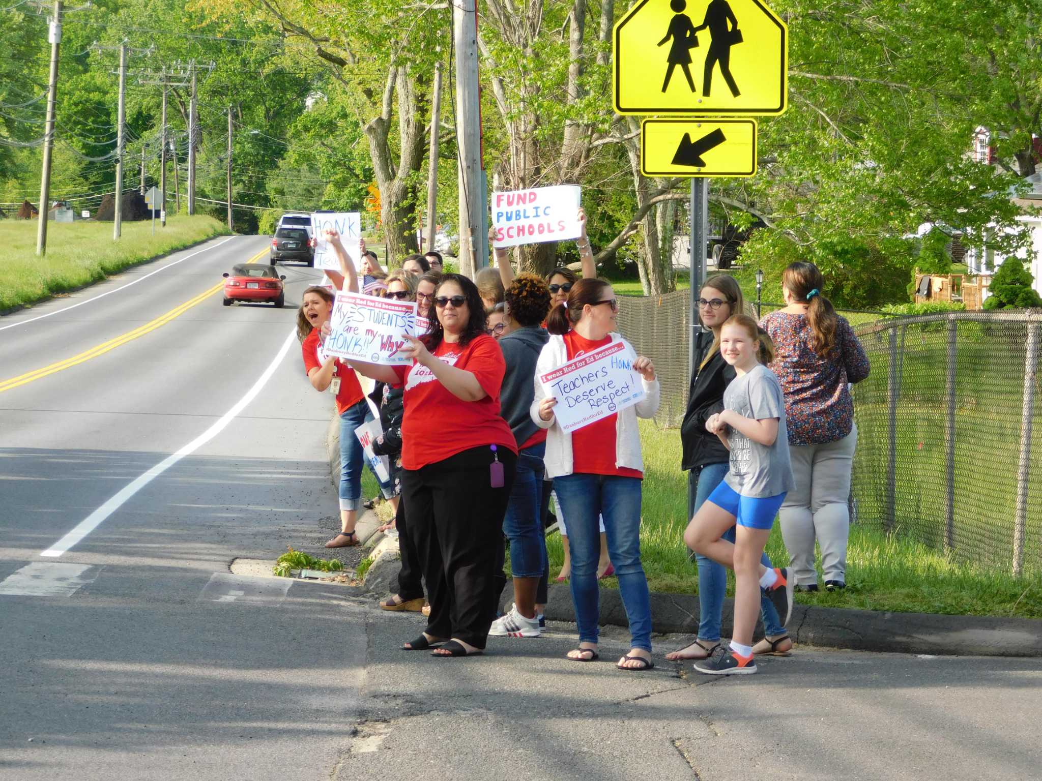 Danbury teachers protest lack of school funding