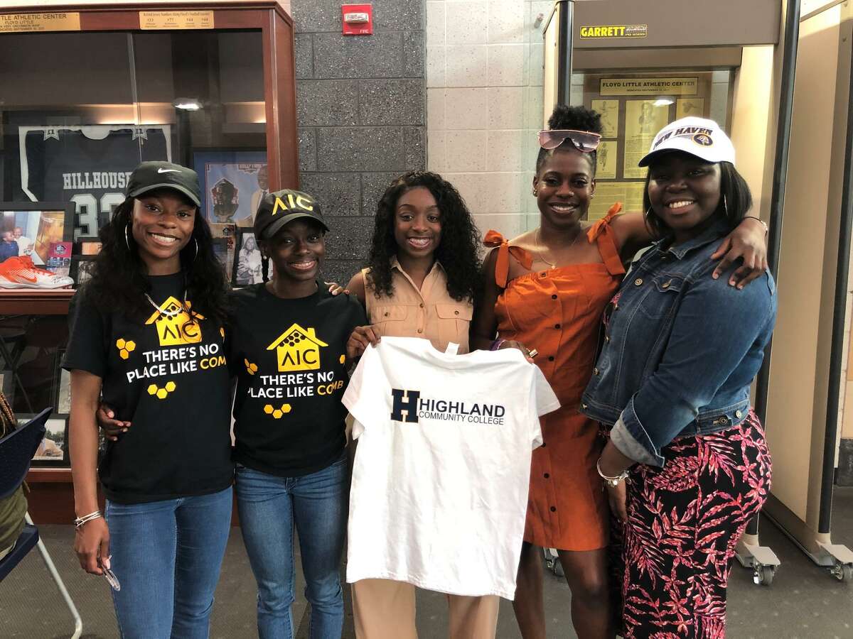 Hillhouse girls track track standouts honored at signing ceremony