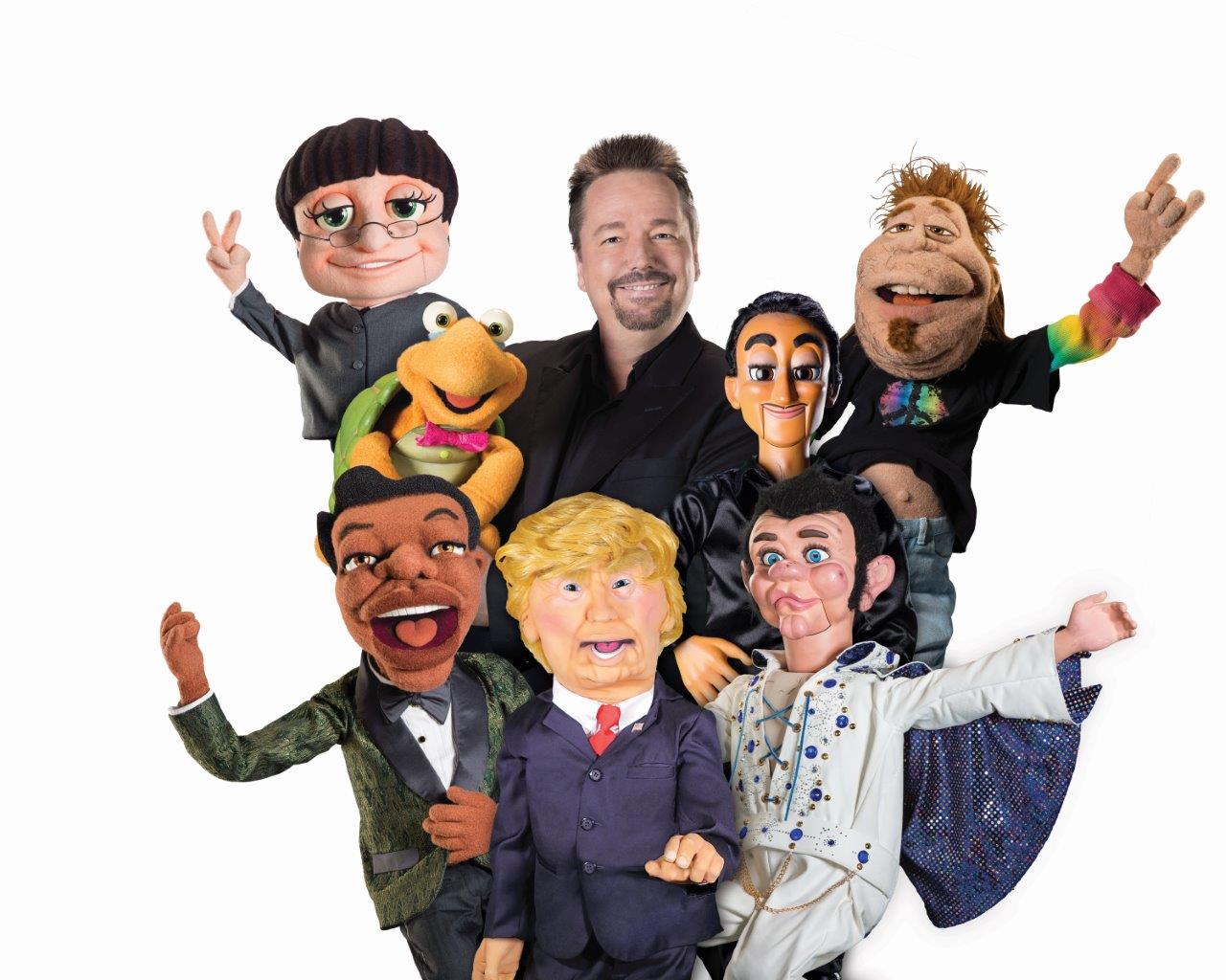 Terry Fator leads his cast of puppets to Midland