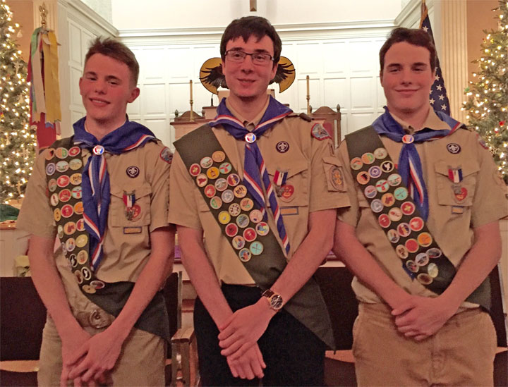 Three Troop 1 Scouts honored at Eagle ceremony