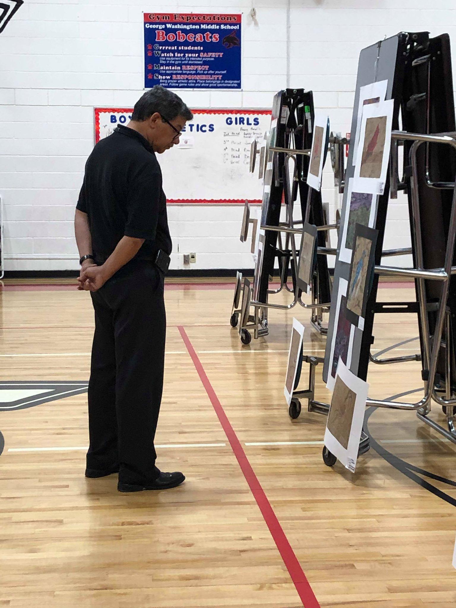 Middle school students exhibit artwork