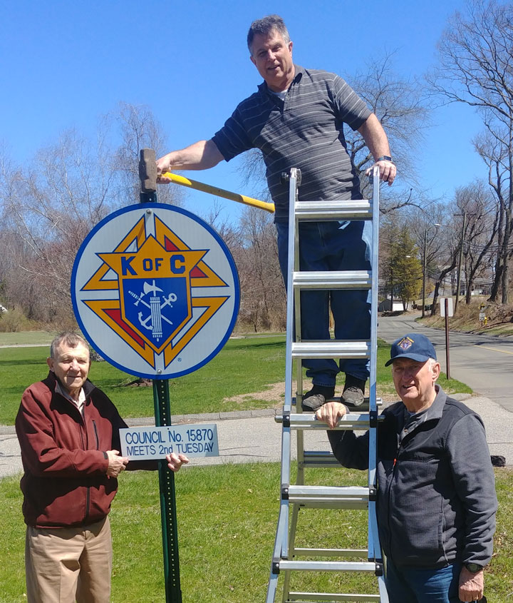 Knights post sign at Christ the Redeemer Church
