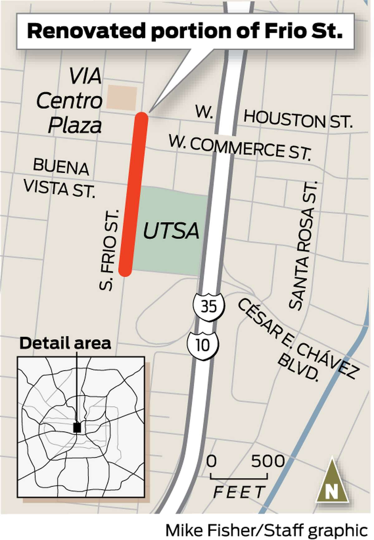 Frio Street near UTSA campus called safer with renovation