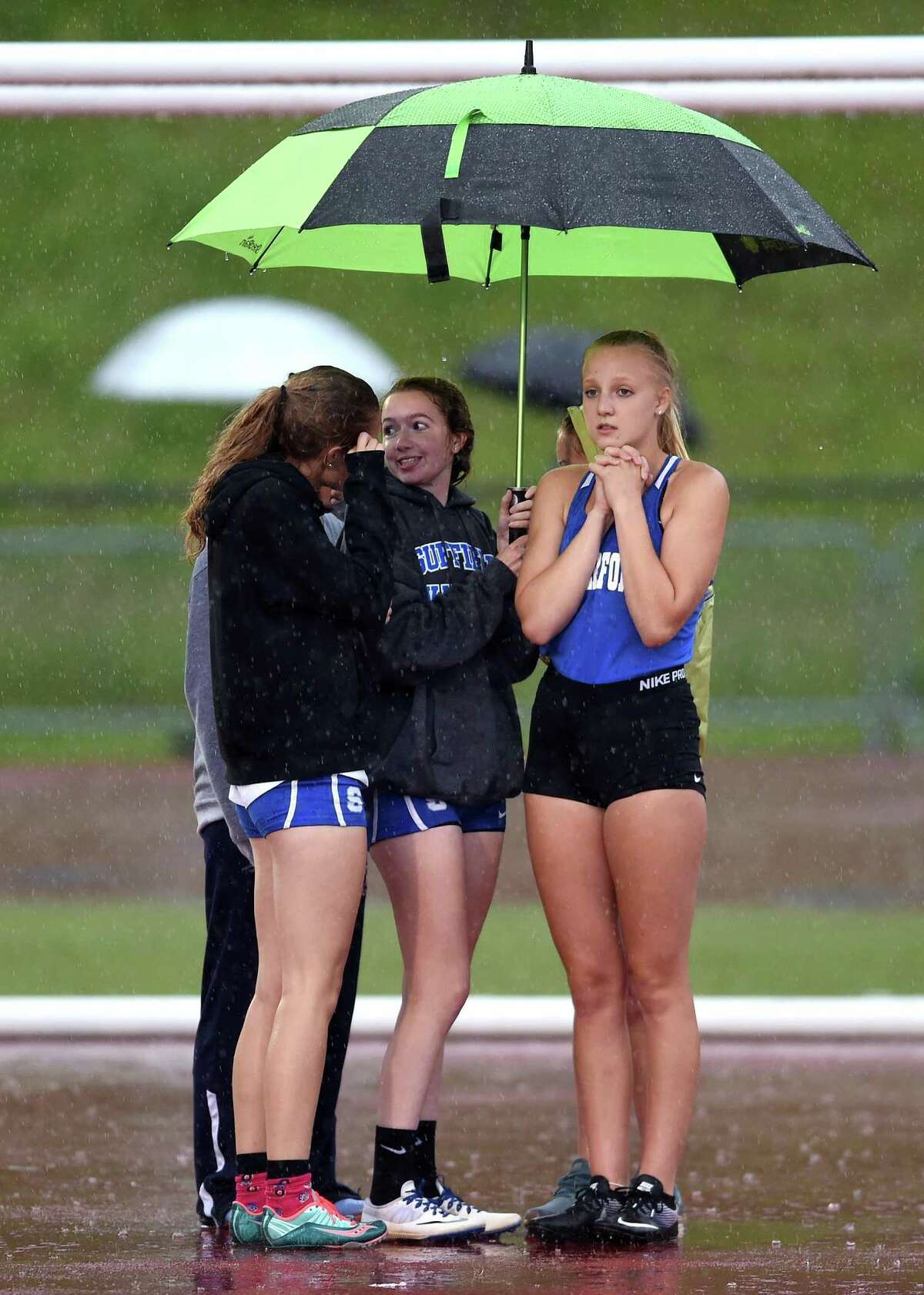Class MM girls meet suspended, Hillhouse's Boyd wins two before rain