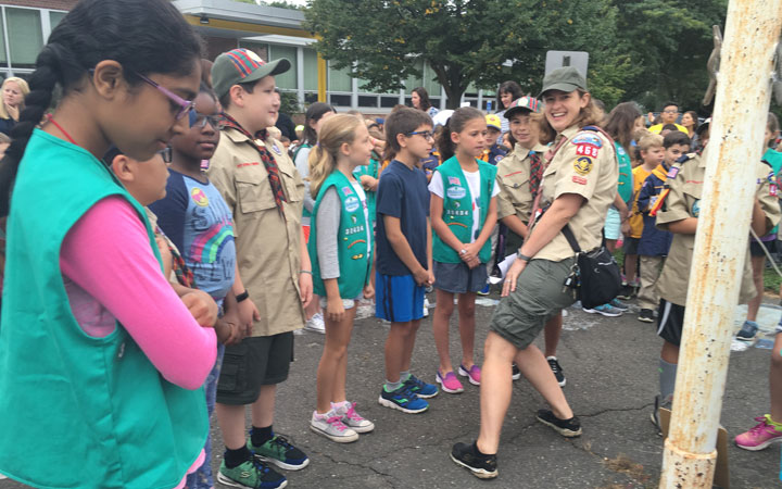 Middlebrook school hosts outdoor flag raising ceremony