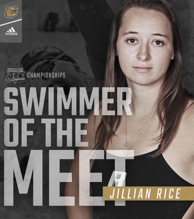 College swimming: Trumbull's Jillian Rice leads Bryant to victory