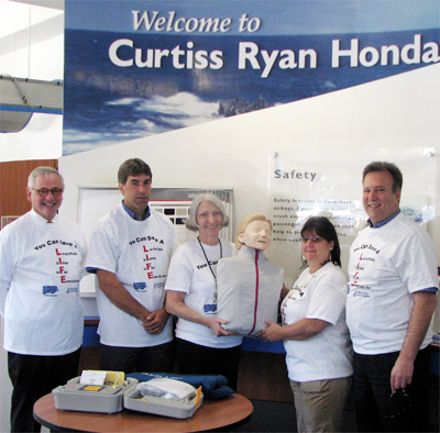 Curtiss Ryan Honda presents CPR training unit to nurse program