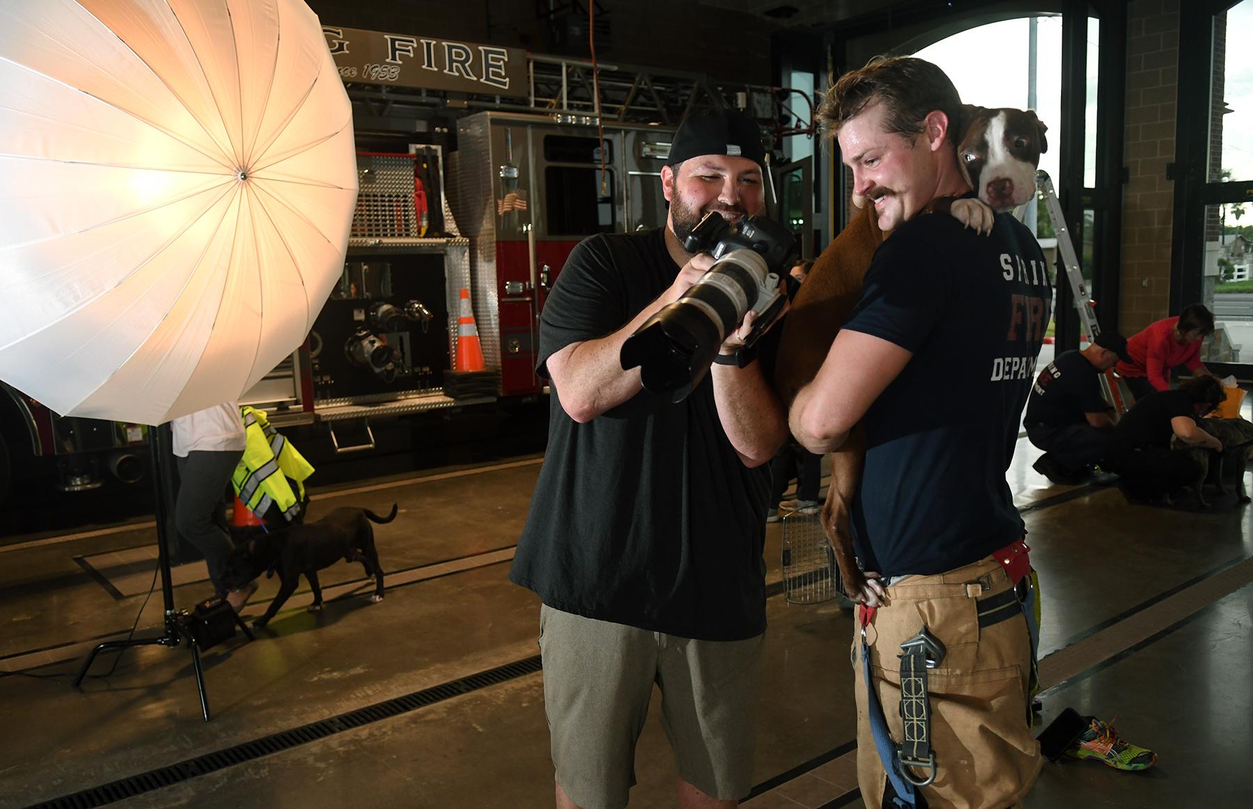 Spring Fire Department does calendar photoshoot to help overcrowded shelter
