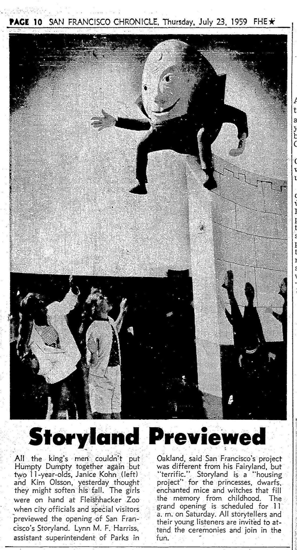 Rediscovering Storyland: SF Children’s Zoo’s magical beginnings 60 ...