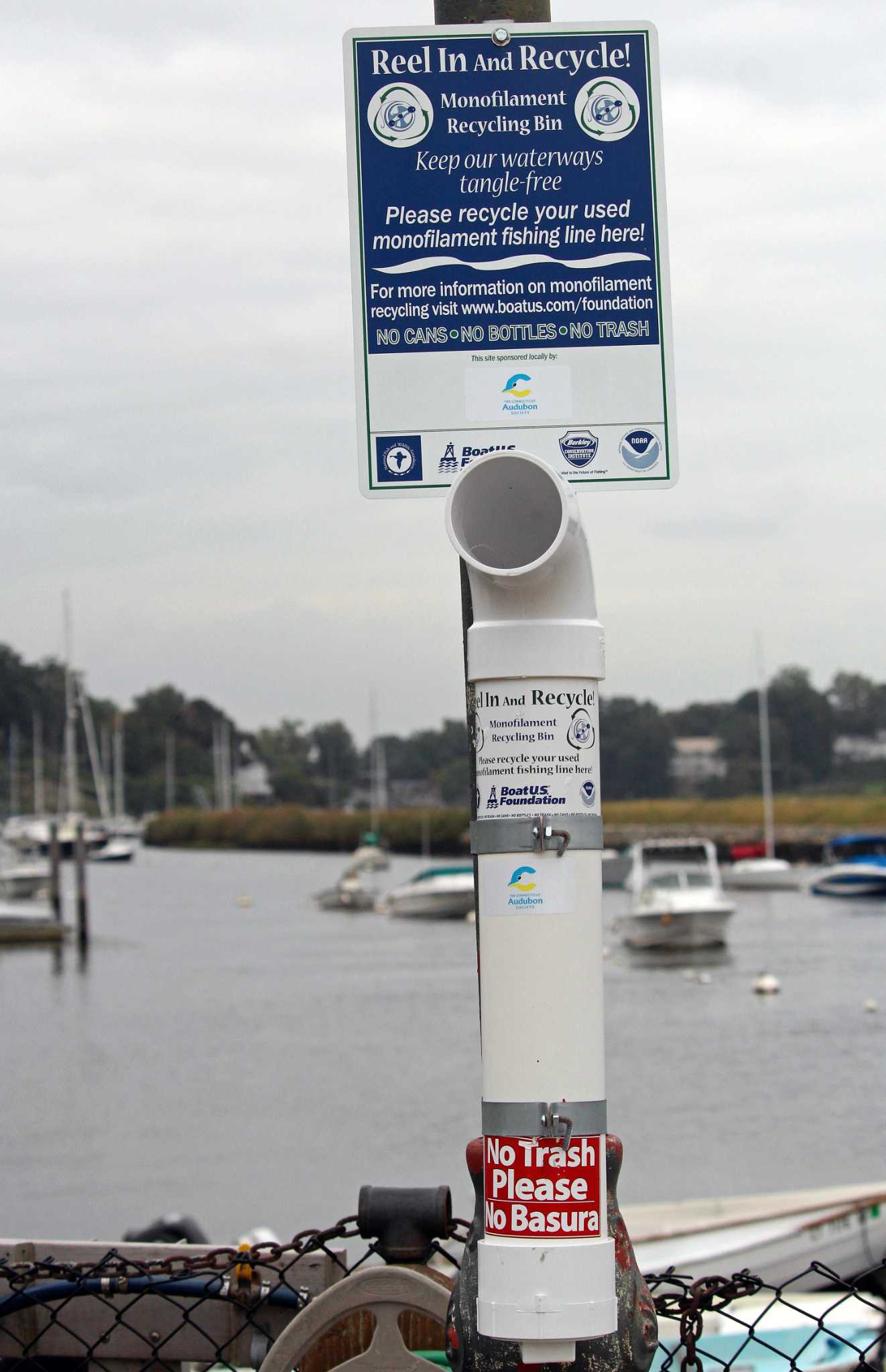 Fishing line recycling bins installed in Bridgeport, Fairfield