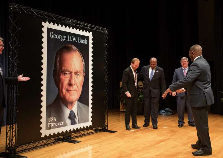 George H.W. Bush stamp unveiled in College Station ceremony