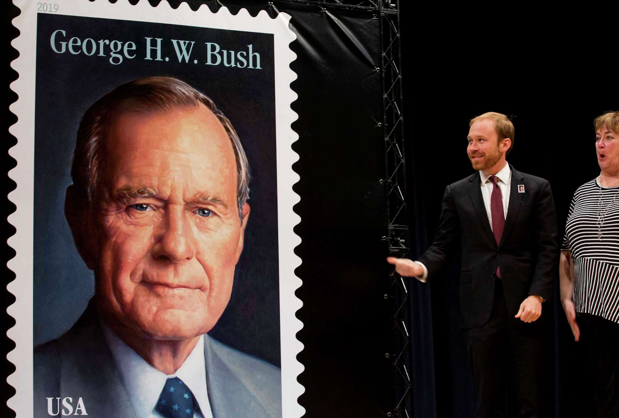 George H.W. Bush stamp unveiled in College Station ceremony