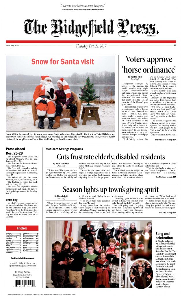 In this week's Ridgefield Press