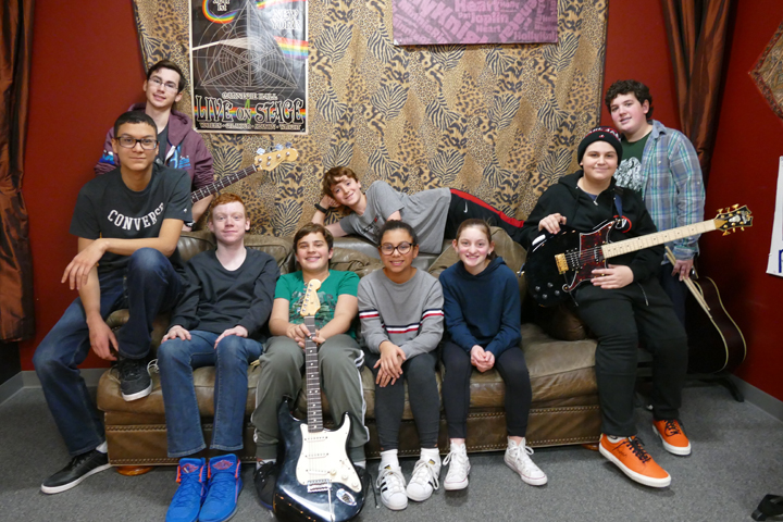 School of Rock House Band prepares for performance at The Bitter End