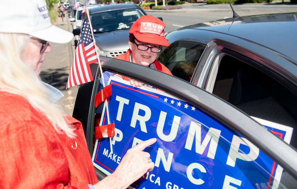 Trump supporters stage small but spirited ‘caravan’ in Marin County