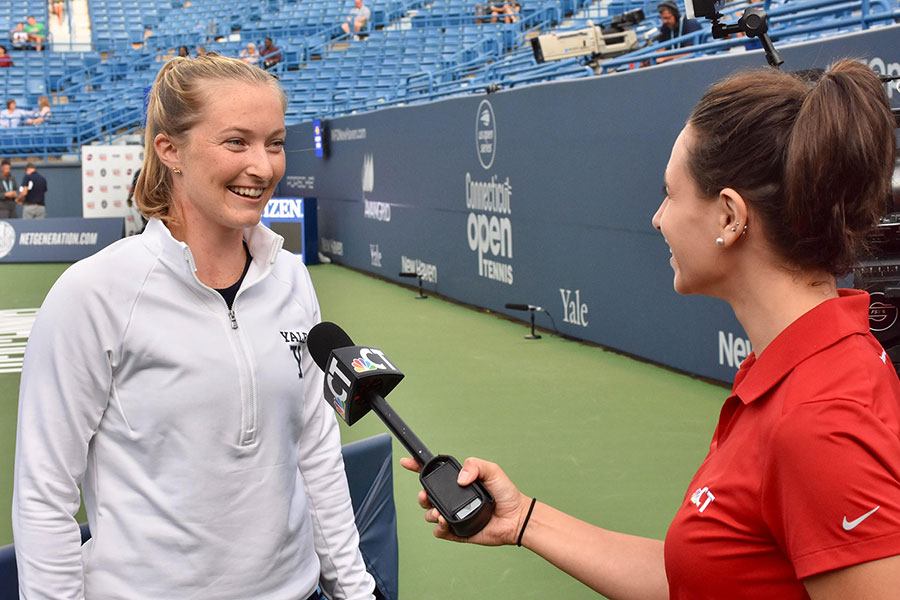 Yale tennis star Caroline Dunleavy competes with pros at Connecticut Open