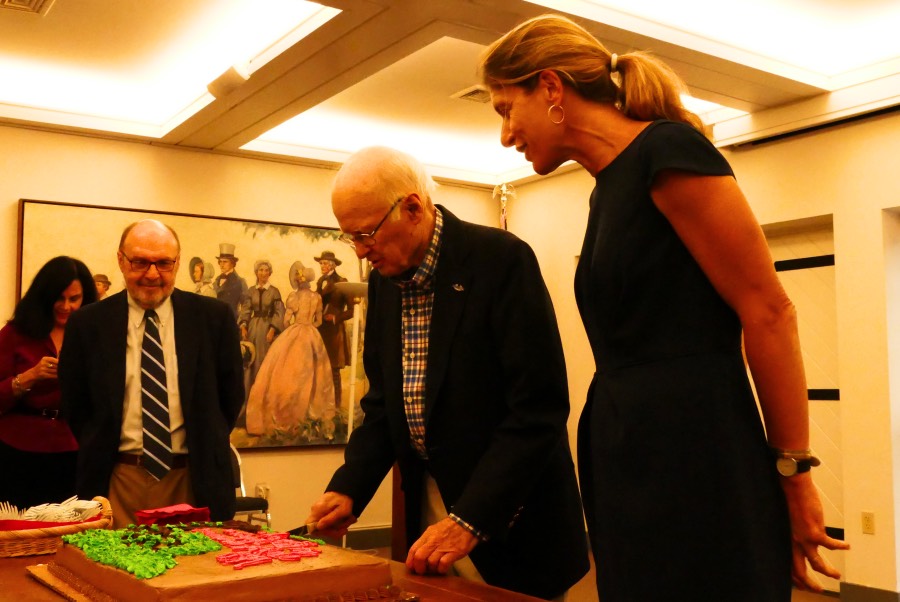 A tree is dedicated to Jim Bach at the Historical Society