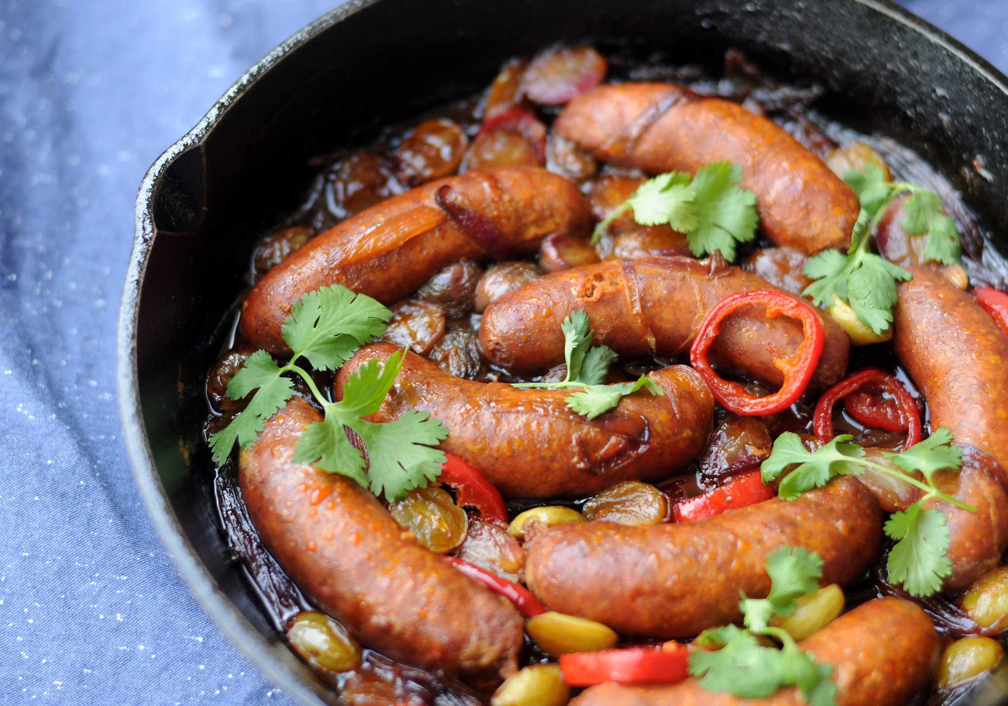 Recipe: Braised Chorizo and Grapes