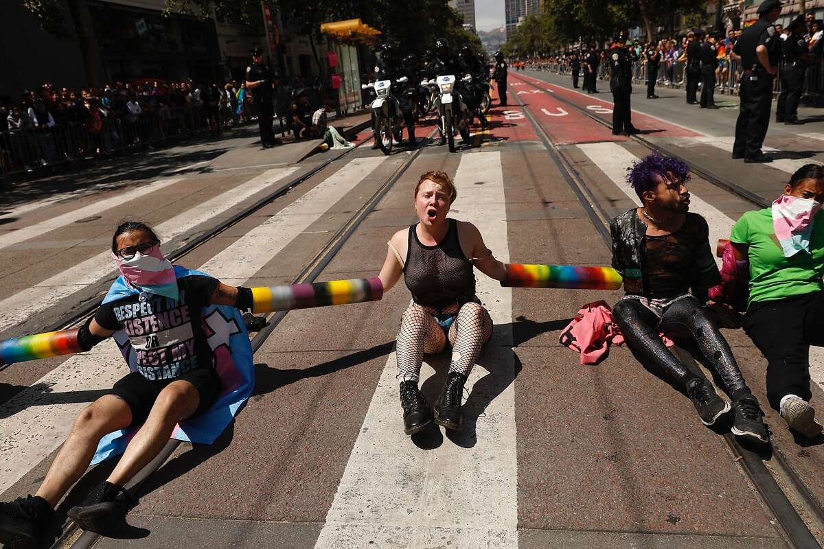 Anti Police Demonstrators Lying In Street Shut Down Gay Pride Parade