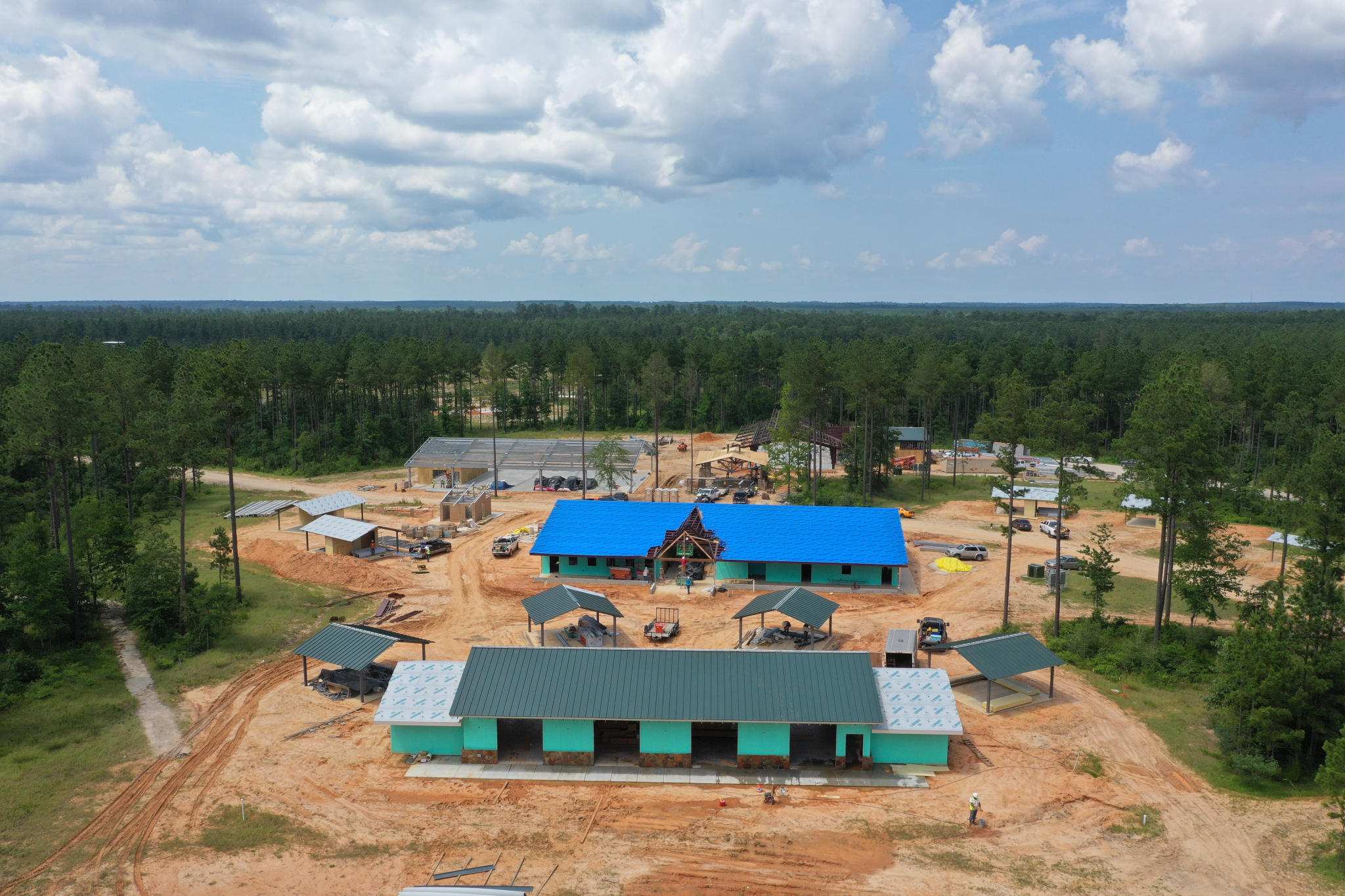 Construction progresses at Camp Strake campsite near Huntsville